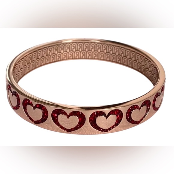 Furla | Jewelry | Furla Bangle Heart Enamel Rose Gold Plated With ...